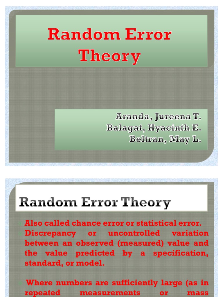 Random Error Theory | PDF | Science & Mathematics