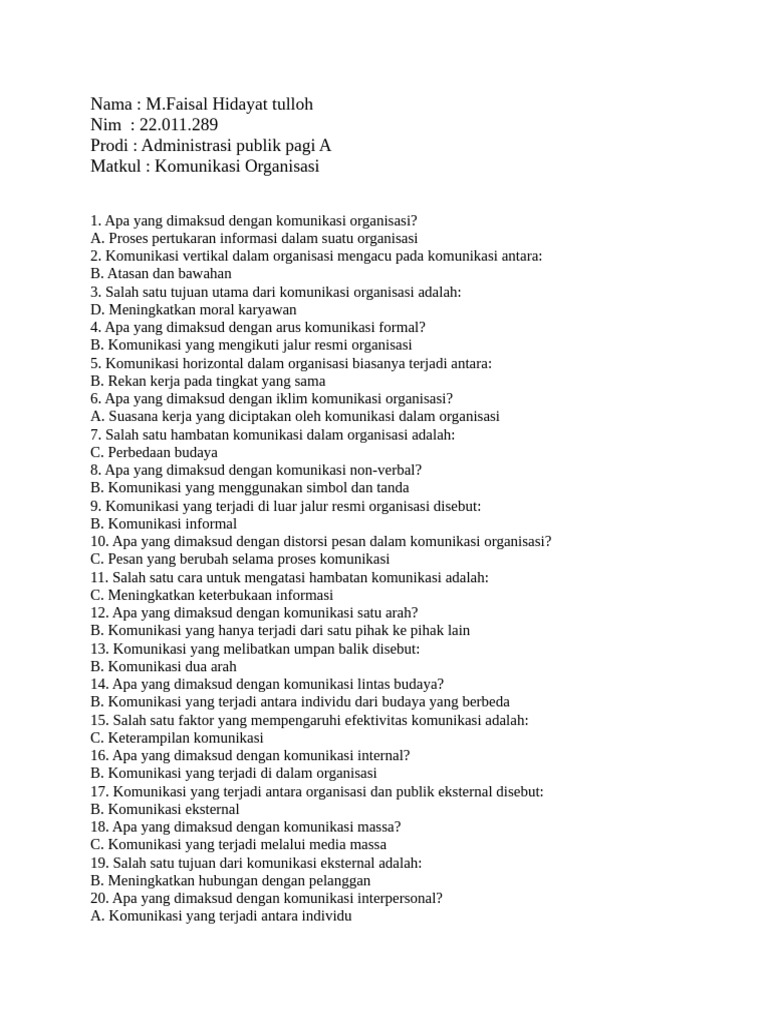 Latihan Soal M Faisal | PDF