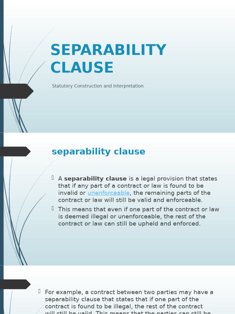 Separability Clause | PDF