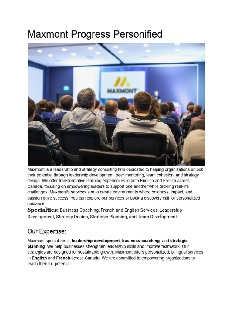 Maxmont Progress Personified | PDF | Mentorship | Business