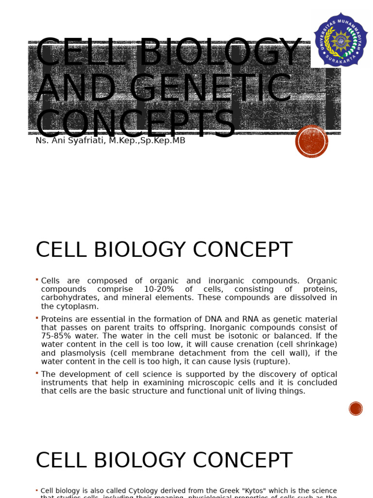 Cell Biology and Genetic Concepts-International | PDF