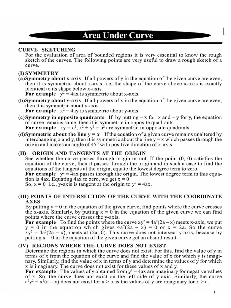Area Under The Curve - Theory Module ETOOS | PDF