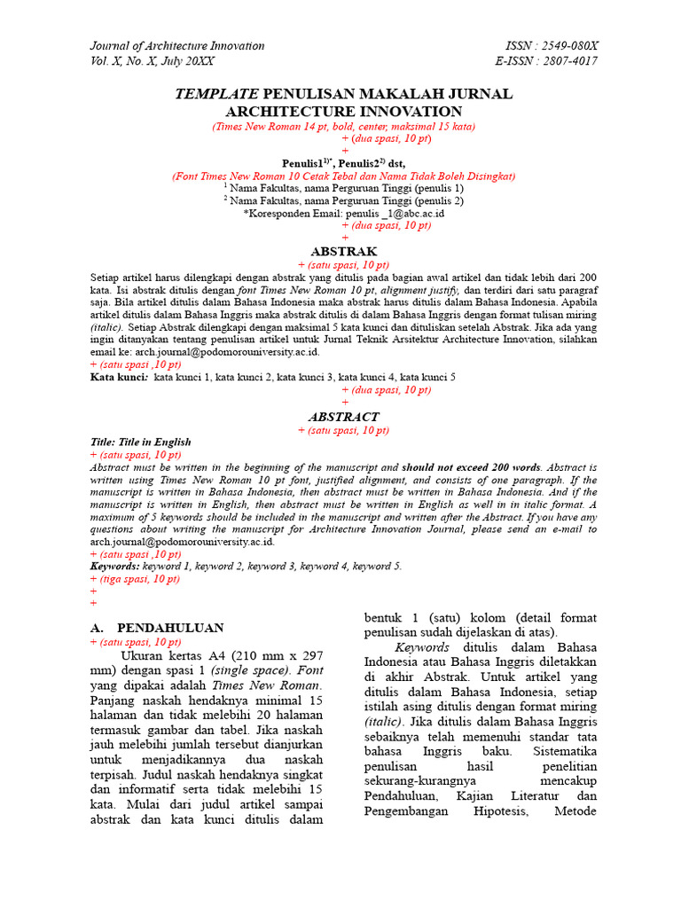 1-240424 Arch Innovation Journal Template | PDF