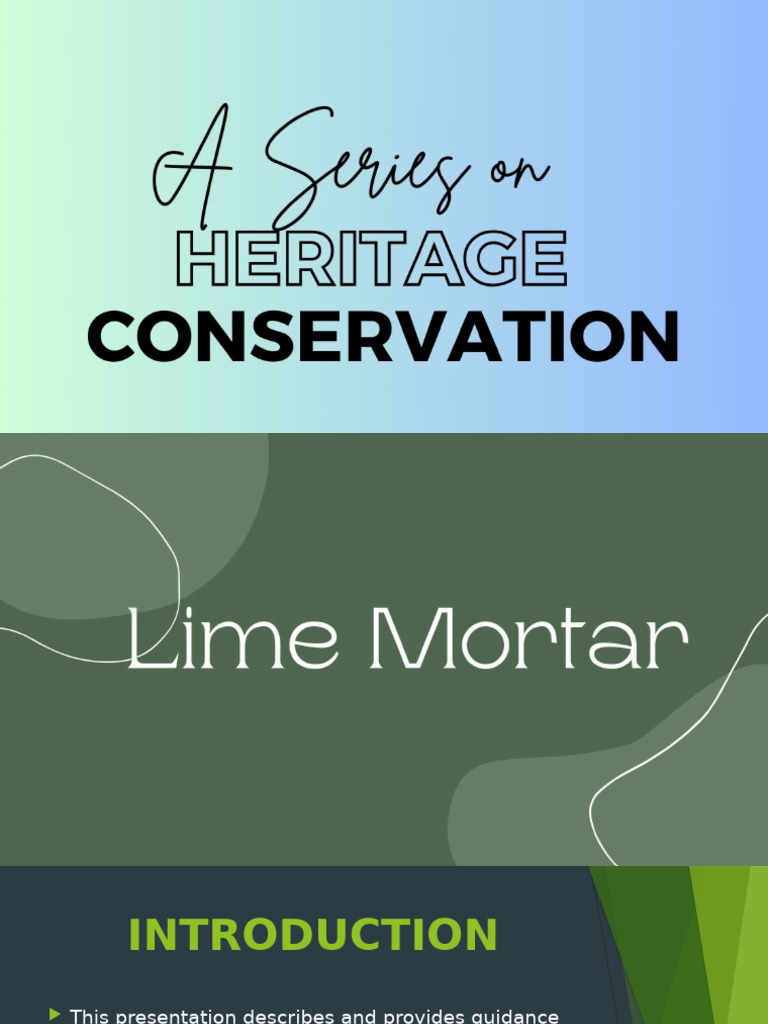 Lime Mortar A SERIES On Heritage Conservation | PDF