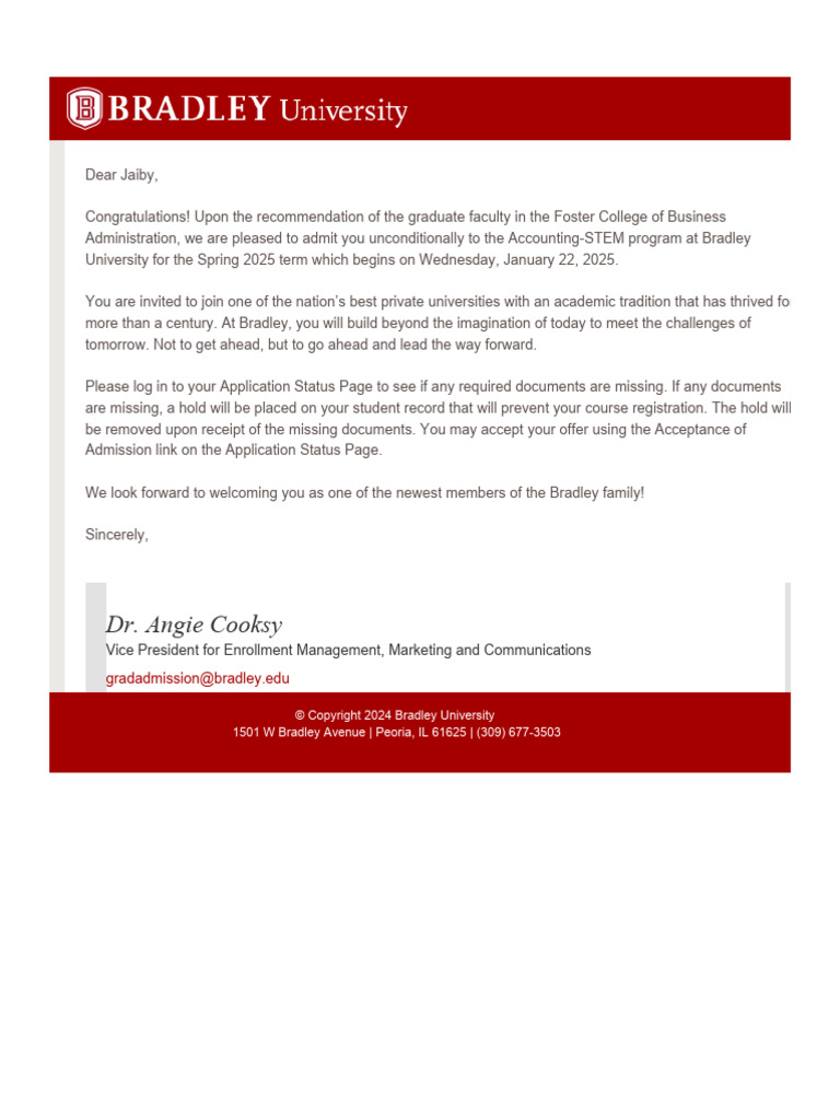 Letter Bradely | PDF