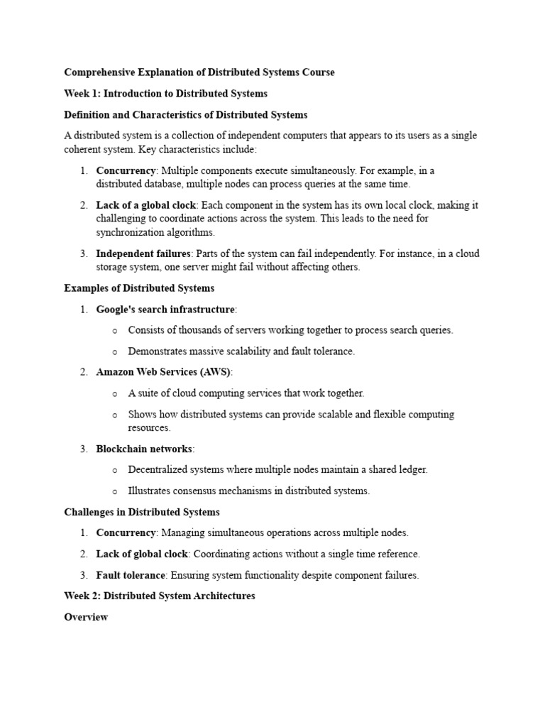 Comprehensive Explanation of Distributed Systems Course | PDF