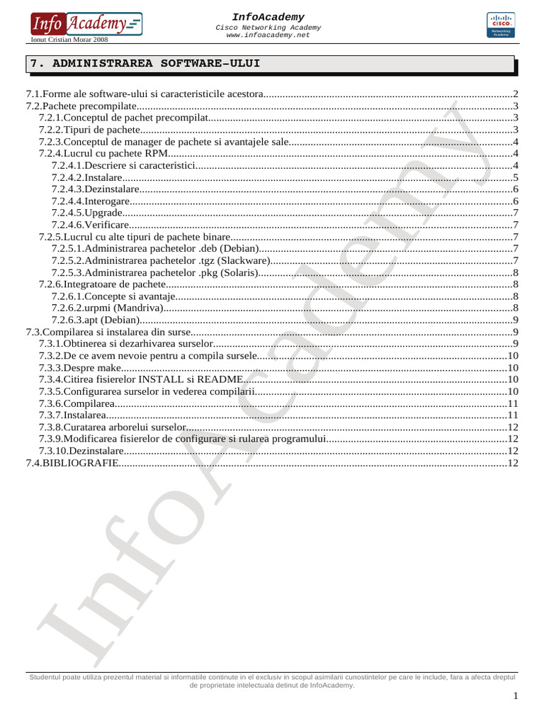 InfoAcademy-Linux - 07 - Administrarea Software-Ului (ENC) | PDF