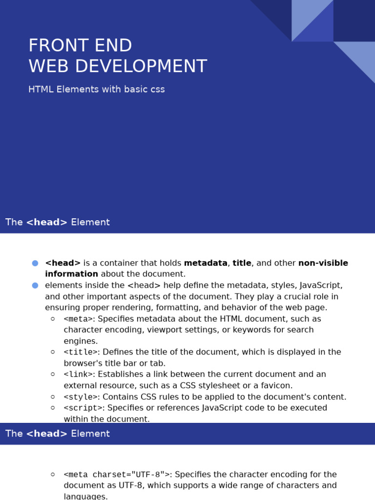 HTML Elements With Basic Css | PDF