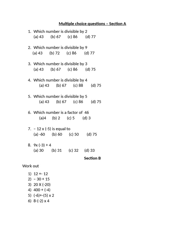 Review Math GR 6 | PDF