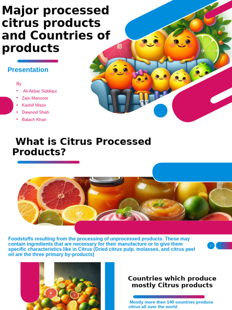 Major Processed Citrus Products and Countries of Products | PDF