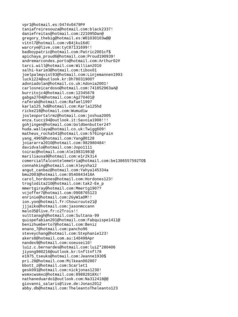 1.3k Hotmail Lines | PDF