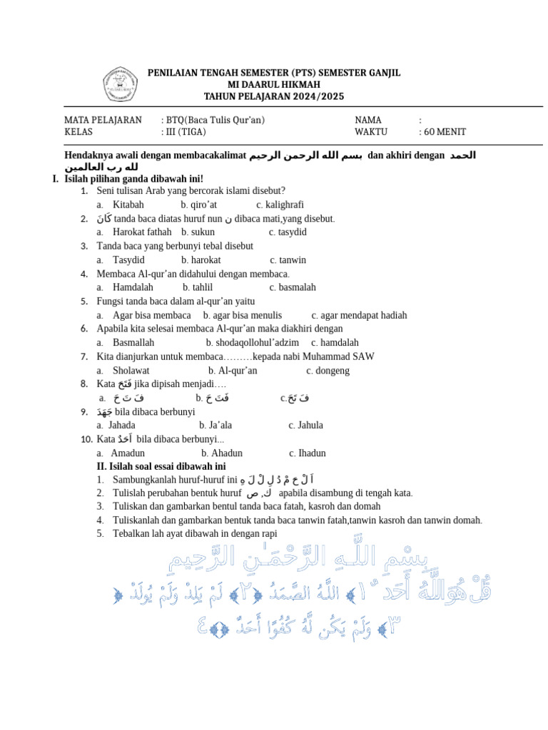 MI Kelas 3 | PDF