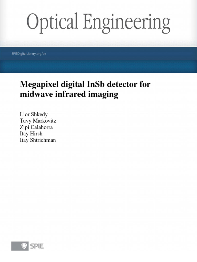 Megapixel Digital Insb Detector For Midwave Infrared Imaging | PDF