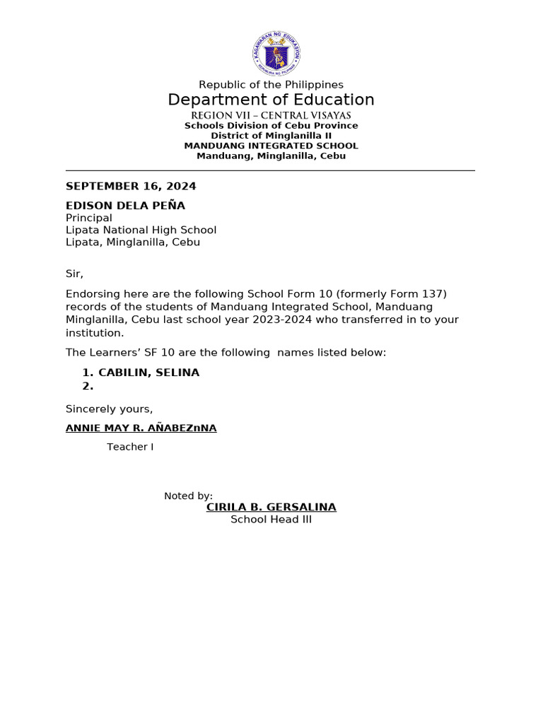 Justification Letter | PDF