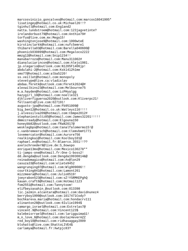 800 Hotmail Lines | PDF