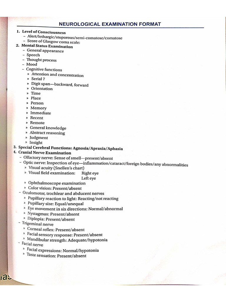 Neurological Examination | PDF