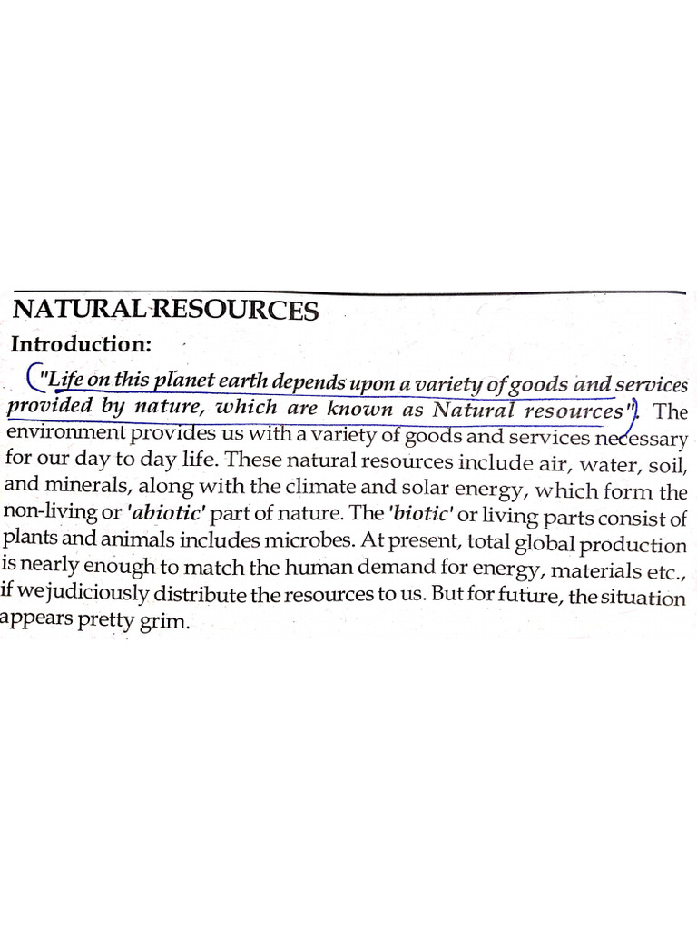 Natural Resources Notes | PDF