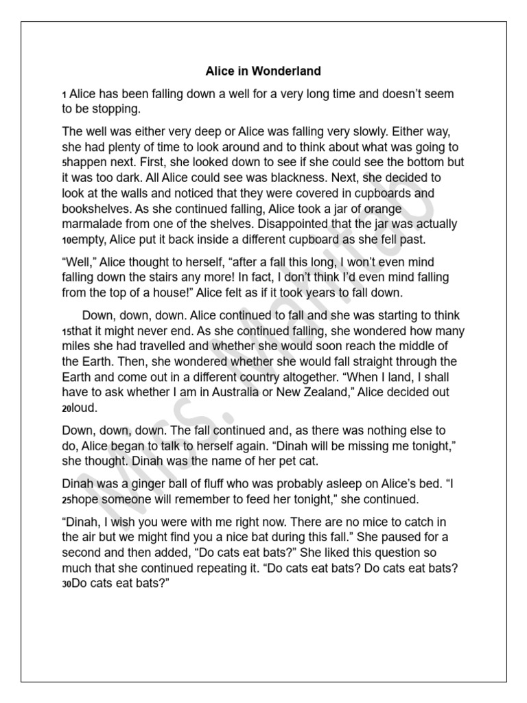 Alice in Wonderland (Revision) | PDF