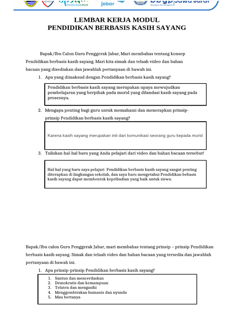 LK Berbasis Kasih Sayang (Sinta) - Sinta Lestari | PDF