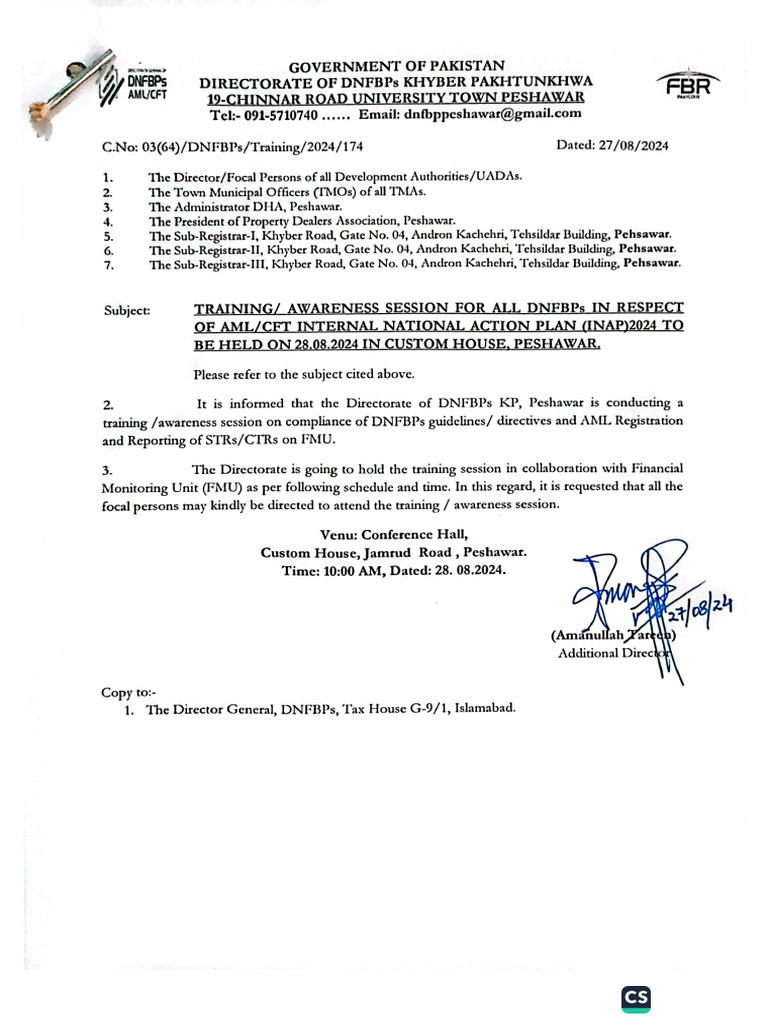 TrainingAwareness Session For DNFBP, S | PDF