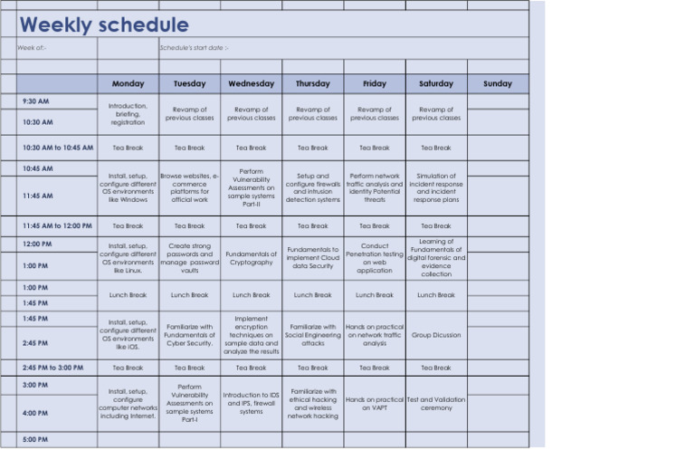 Schedule | PDF