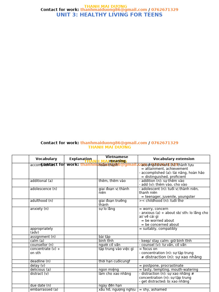 Unit 3 - Healthy Living For Teens | PDF | Human Life Stages | Youth
