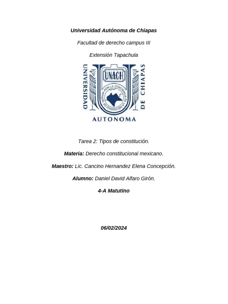Tipos De Constitucion Pdf