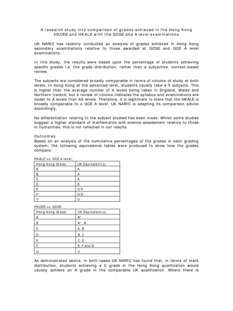 Grading System | PDF | Gce Advanced Level (United Kingdom) | Evaluation ...