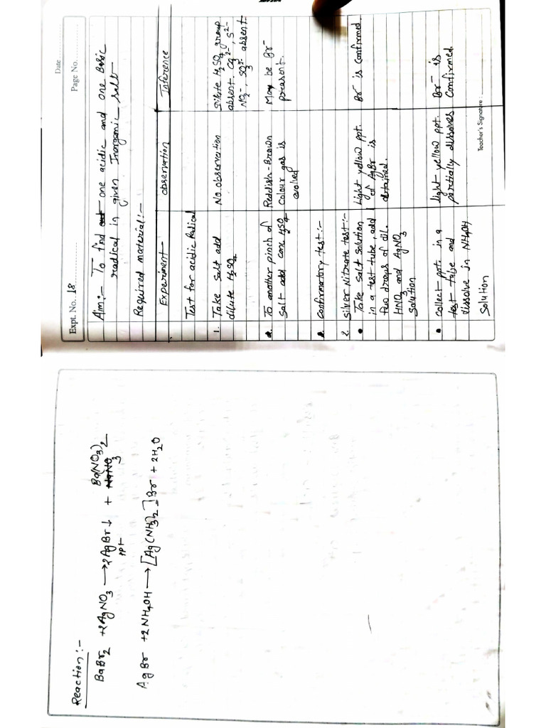 12 TH Chemistry Practical 18 | PDF