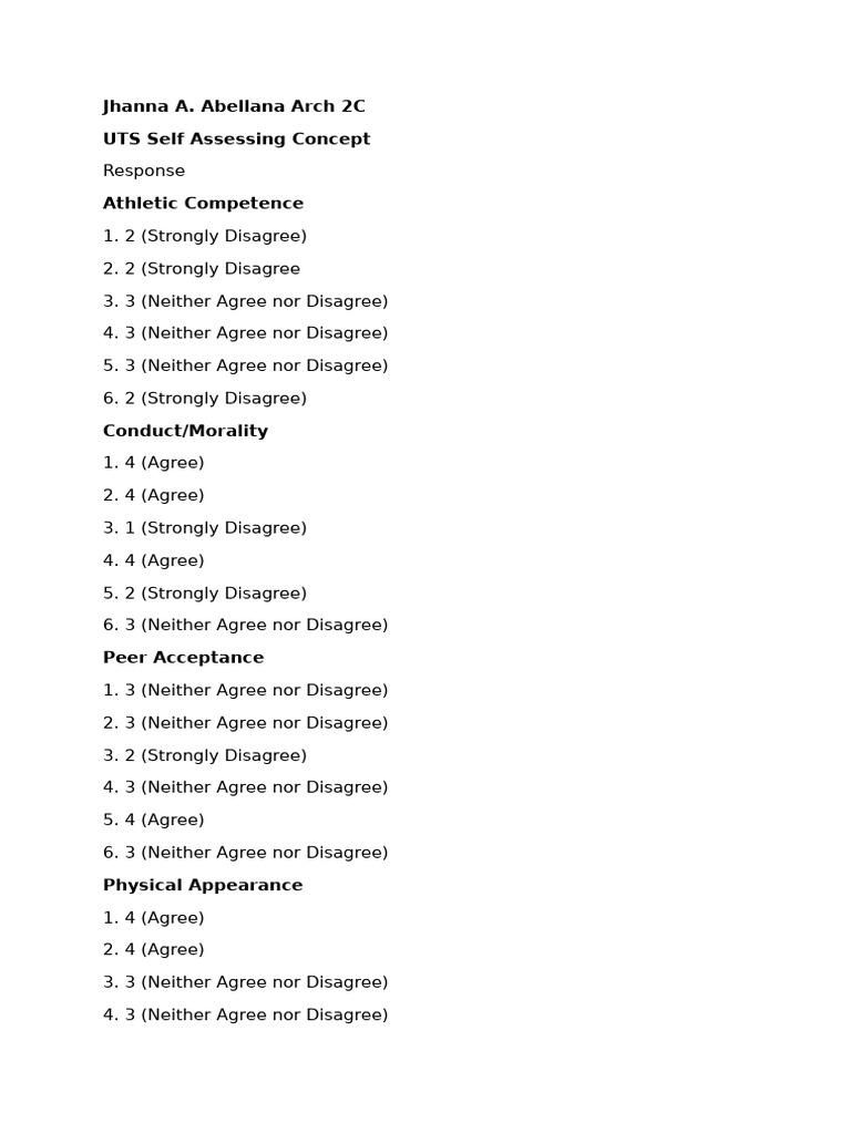 Jhanna A. Abellana Arch 2C UTS Self Assessing Concept | PDF