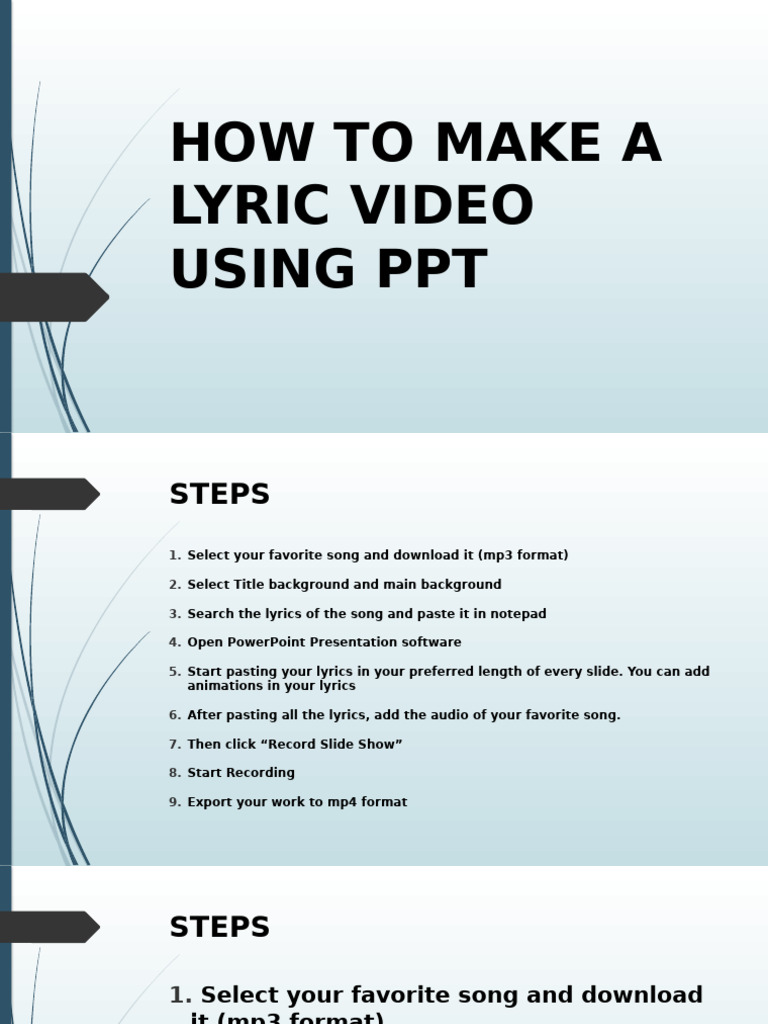 How To Make A Lyric Video Using | PDF