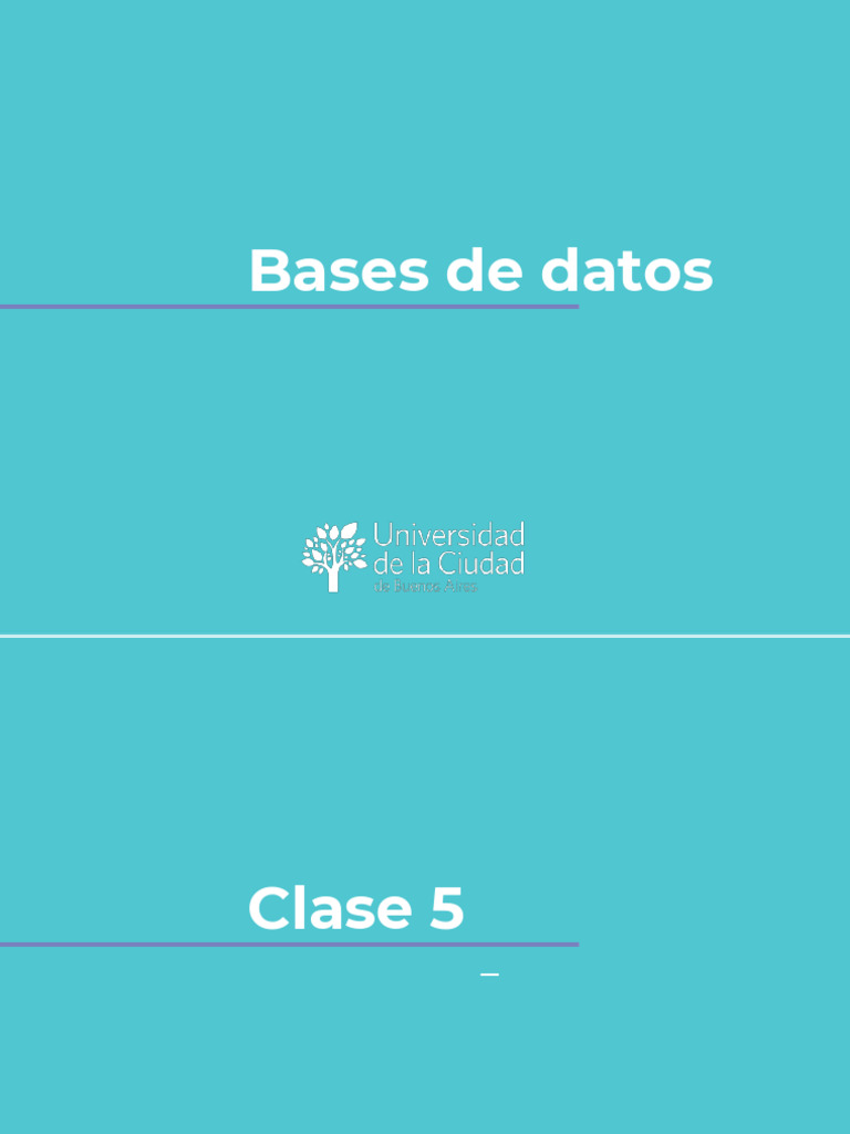 Clase 5 - SQL Básico | PDF