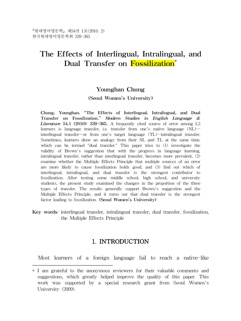 The Effects of Interlingual, Intralingual, and Dual Transfer On ...