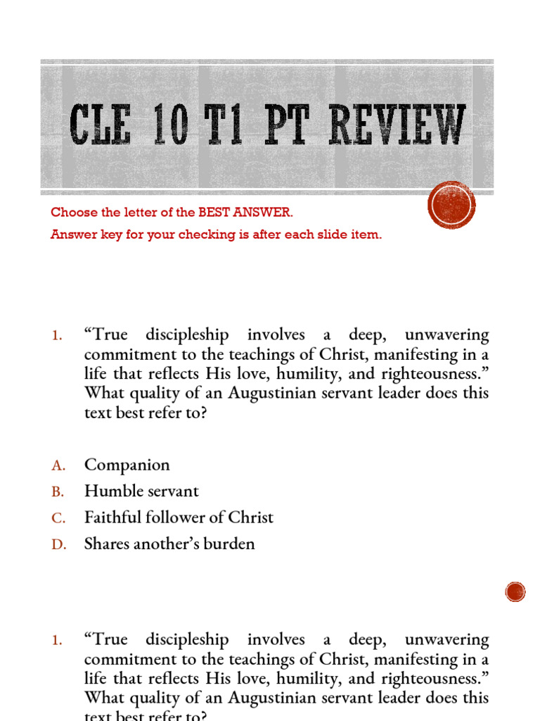 T1 Cle Exam Review Questions | PDF