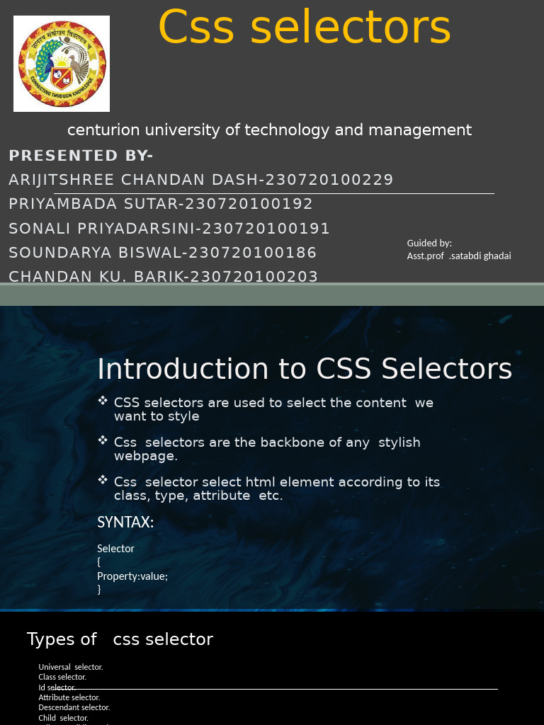 CSS-Selectors PPT AWP Final | PDF