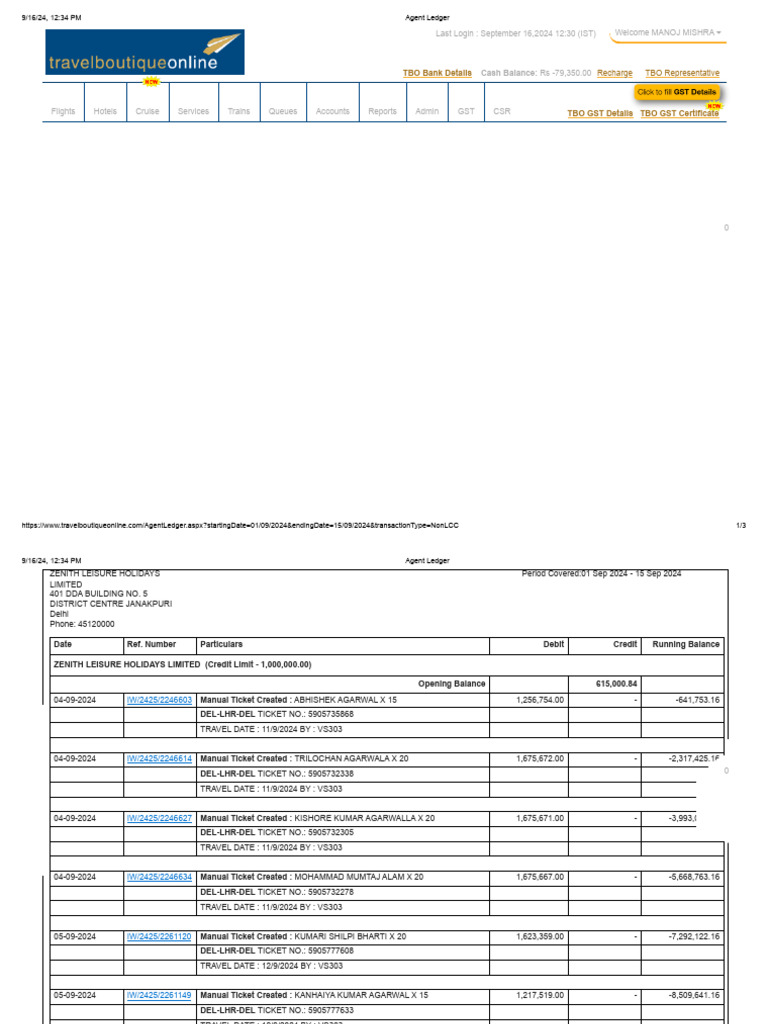 Tbo 1 - 15 Sep'24 Statement | PDF