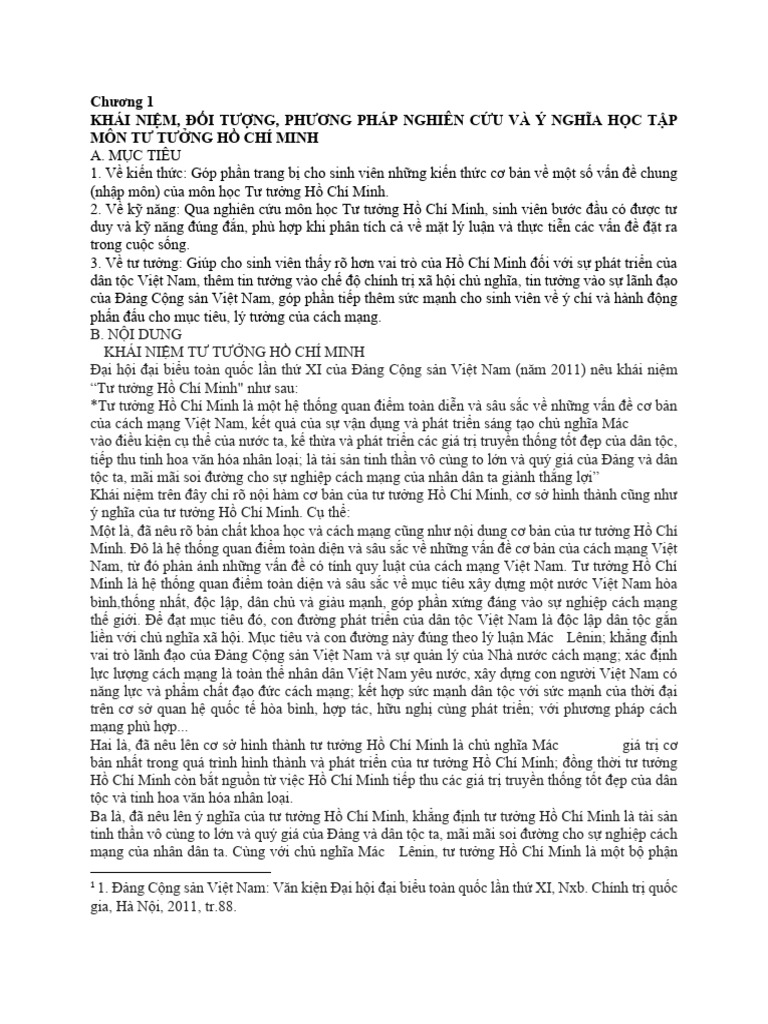 TTHCM-Chương 1 | PDF