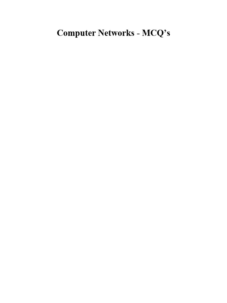 Computer Networks - MCQs | PDF | Computer Network | Network Topology