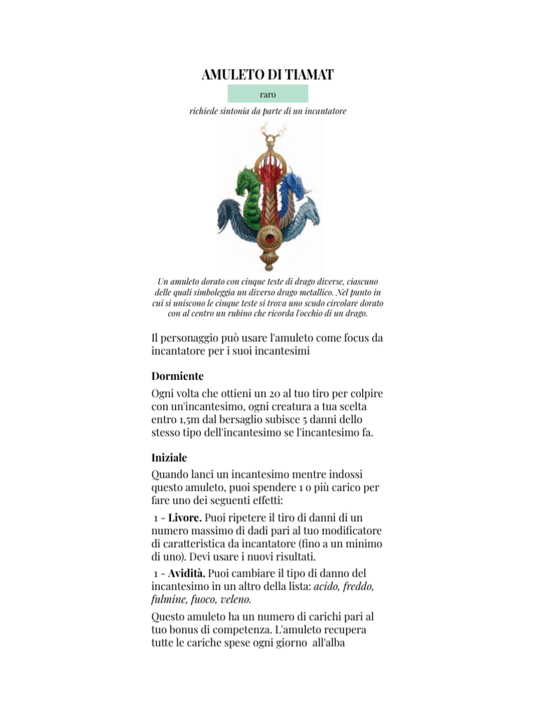 Amuleto Di Tiamat | PDF