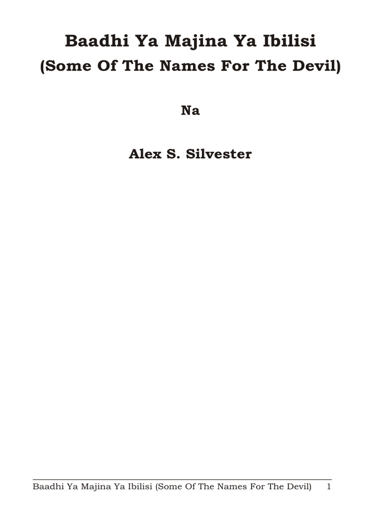 Baadhi Ya Majina Ya Ibilisi Some of The Names For The Devil | PDF