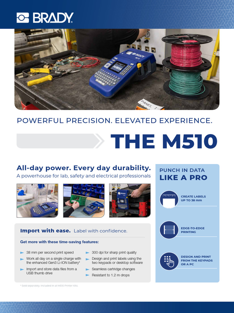 BRADY - M510 Label Printer Infosheet English | PDF