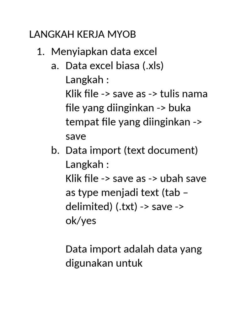 Langkah Kerja Myob | PDF