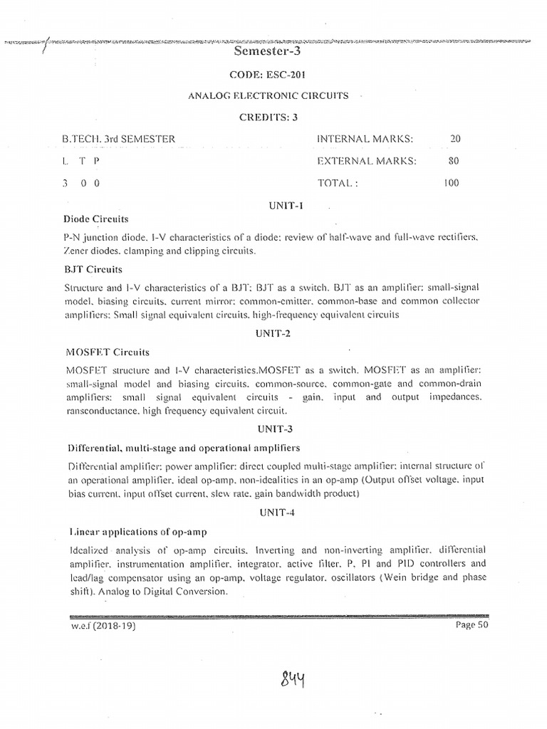 3rd Sem Syllabus | PDF