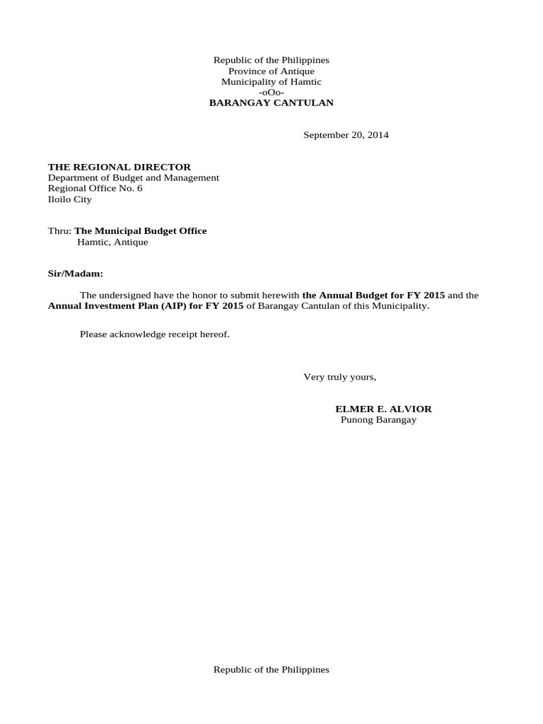 Barangay Budget Authorization Form No | PDF