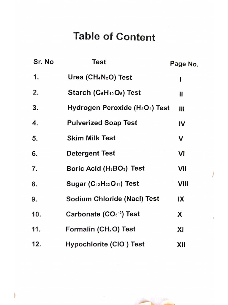 Milk Test Pdf