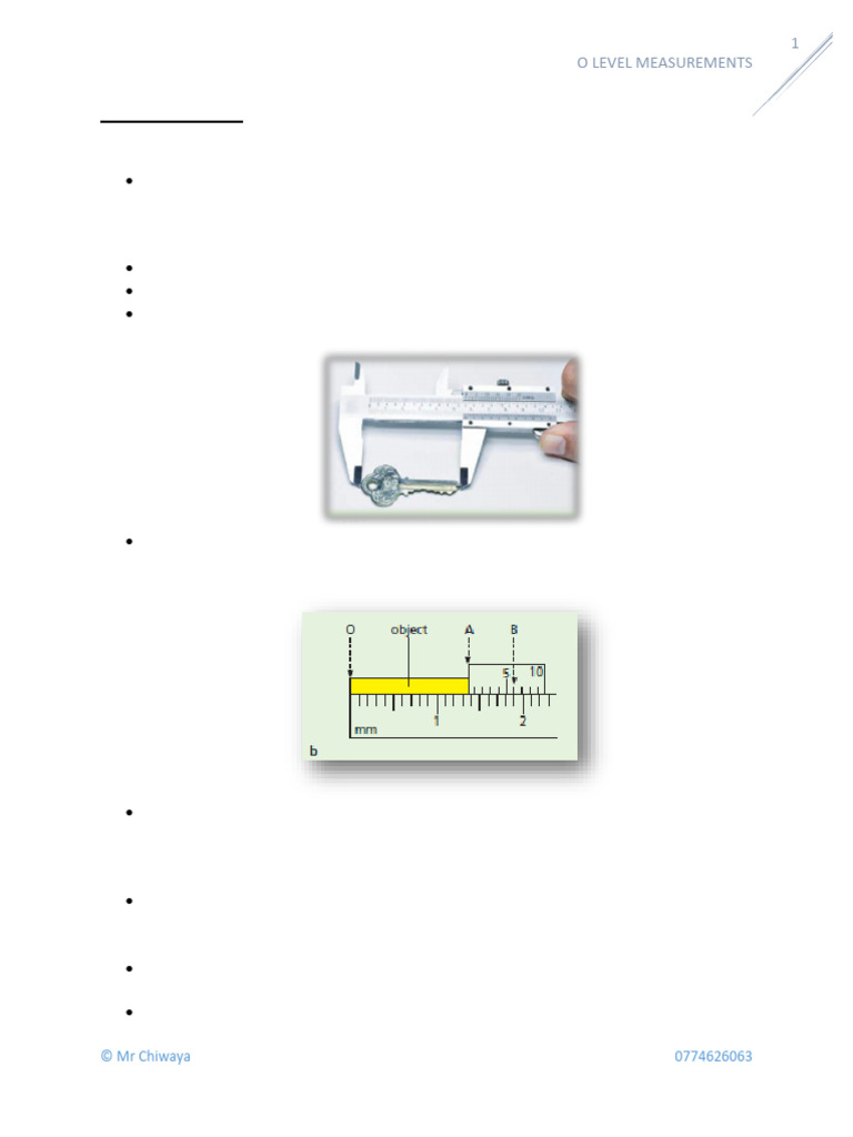 O Level Physics, Measurements | PDF