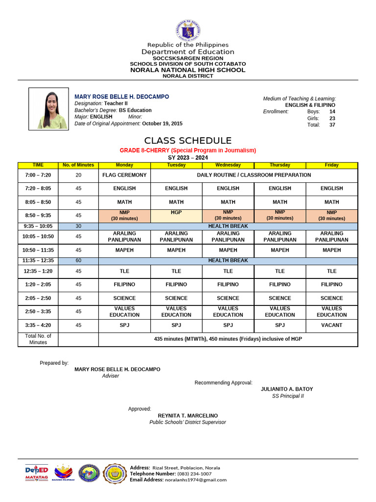Cherry Class Program | PDF
