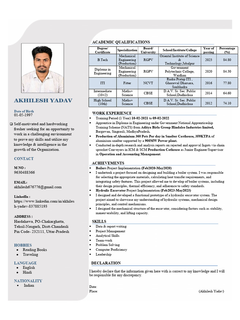 Resume AKHILESH 2024 | PDF