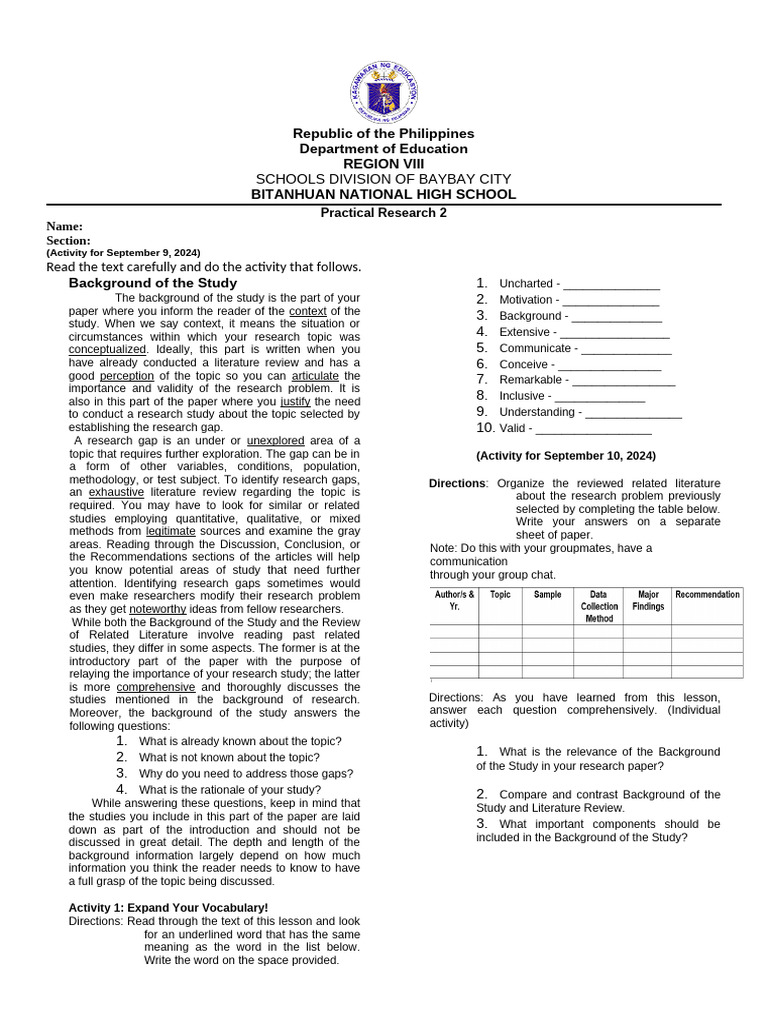 Activitysep9-10 (Blended Learning Fiesta) | PDF | Methodology | Cognition