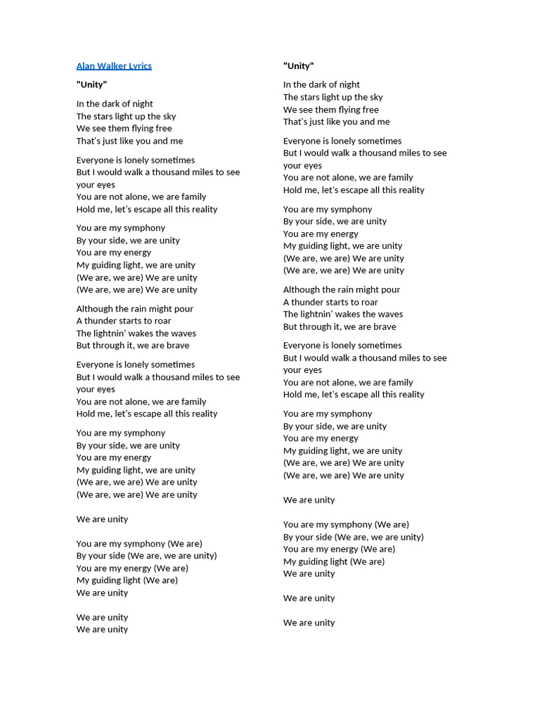 Alan Walker Lyrics Alan Walker Lyrics | PDF